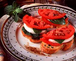 Fresh Tomato and Onion Napoleon with Balsamic Vinaigrette